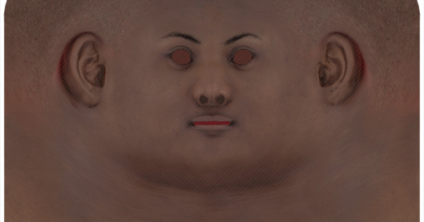 Female head texture map 11