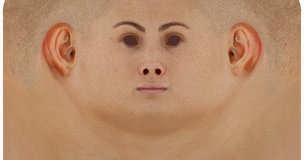 Female head texture map 32