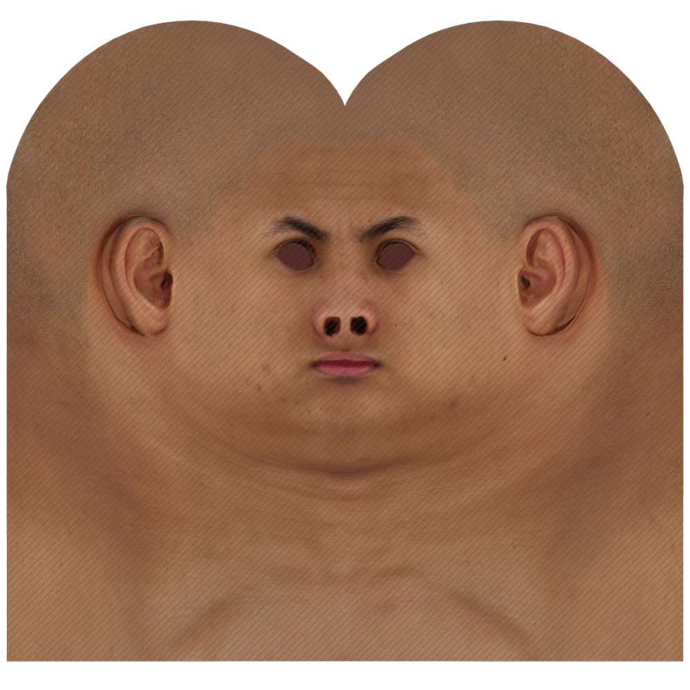Male head texture map 01