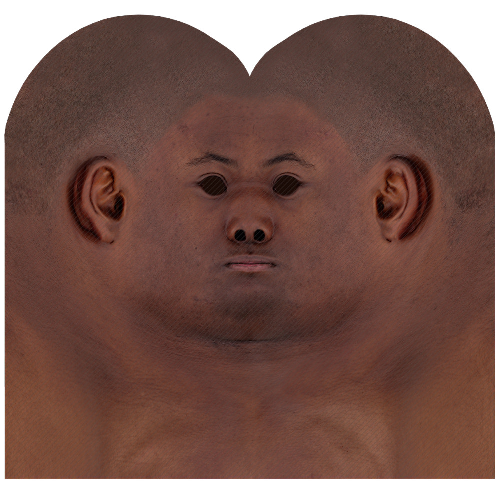 Male head texture map 17