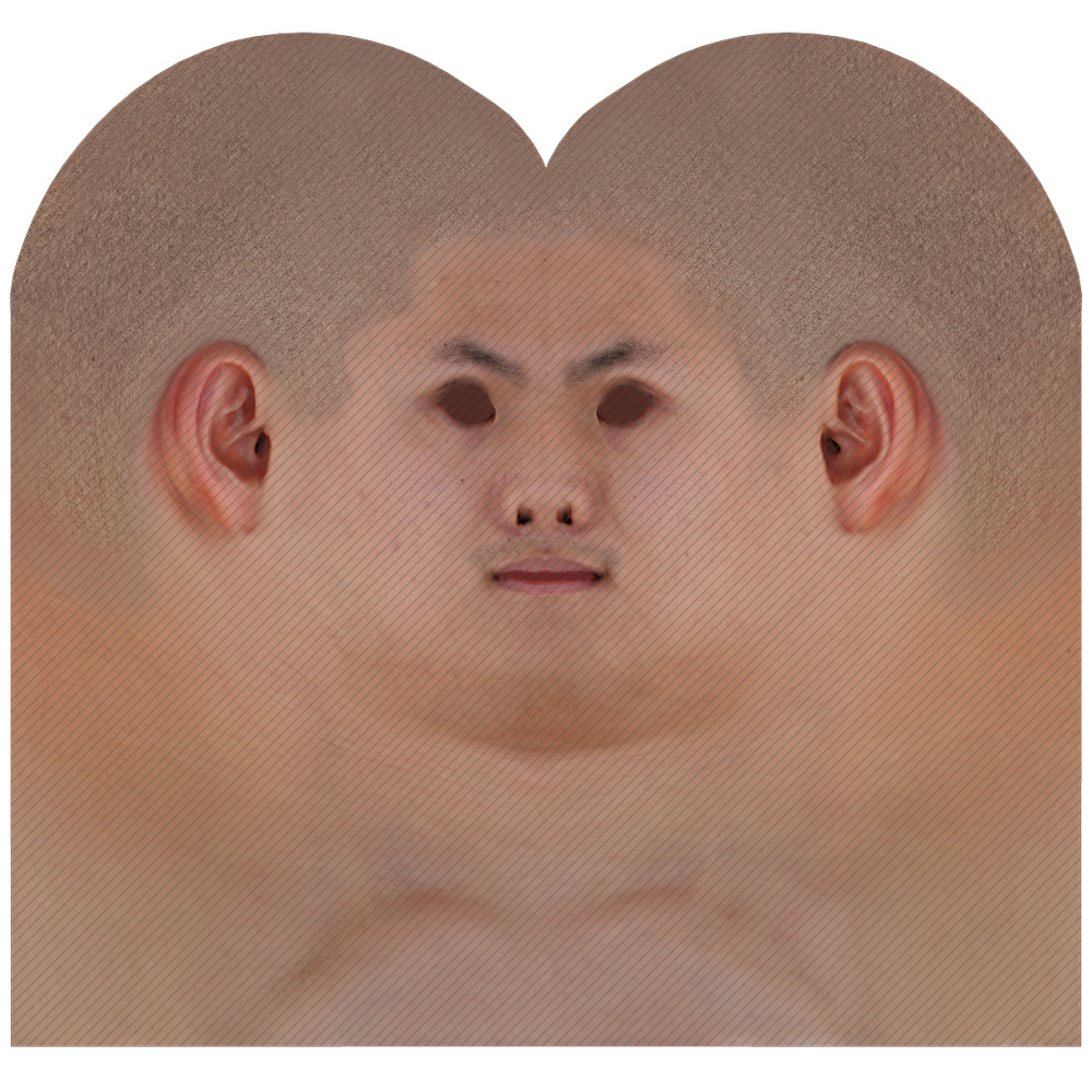 Male head texture map 19