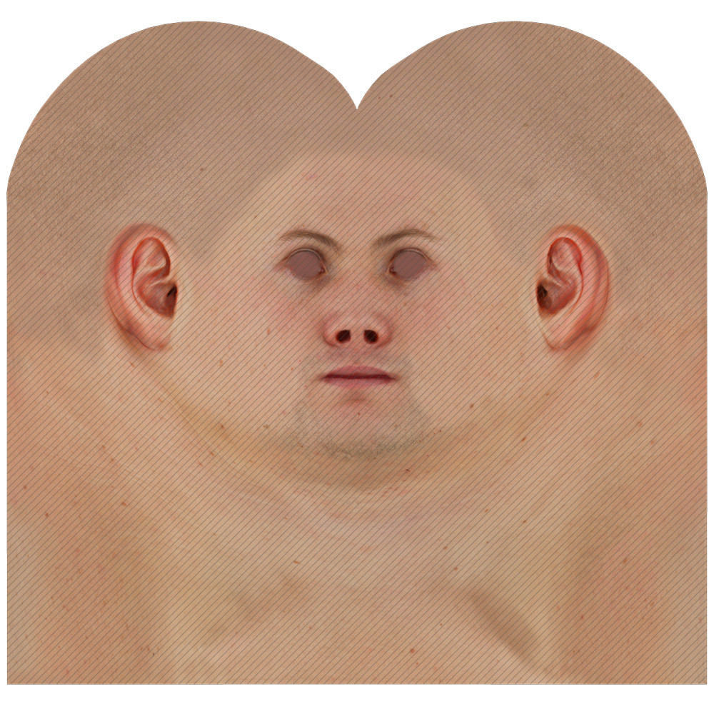 Male head texture map 39