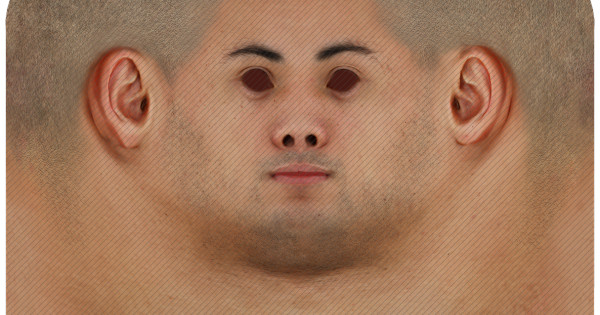 Male head texture map 43