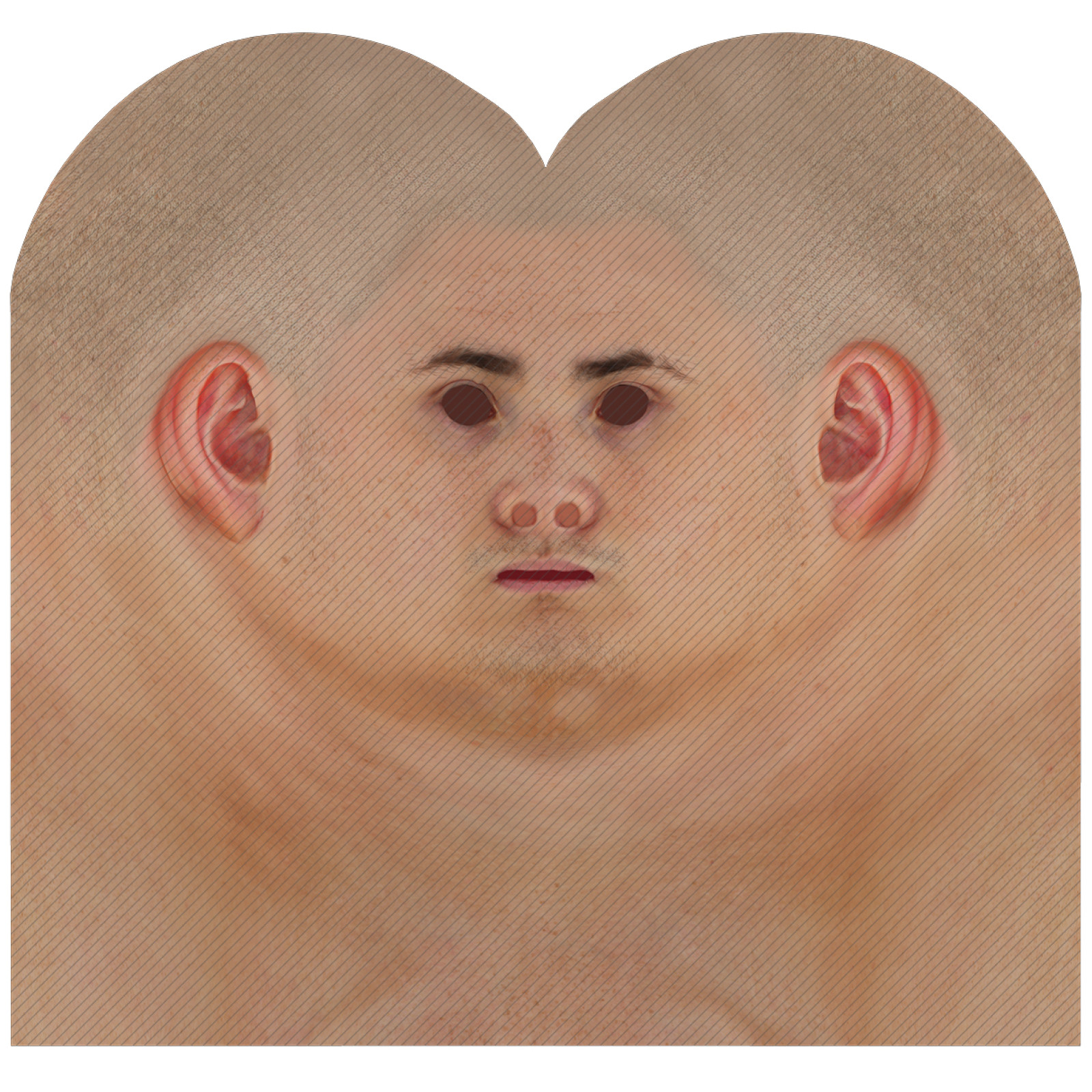 Male head texture map 09