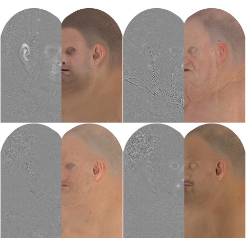 Male head texture map 01