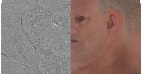 Male head texture map 01