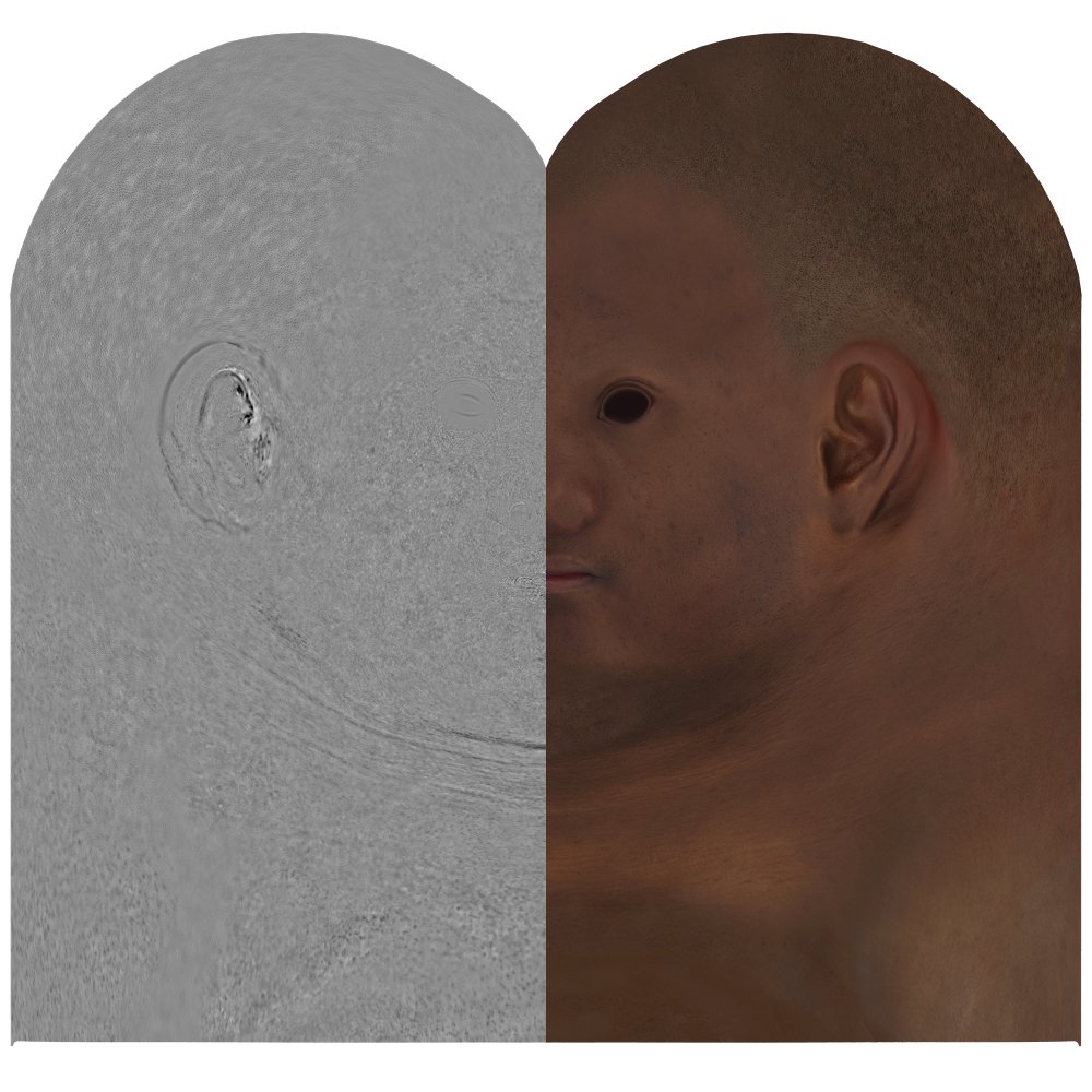 Male head texture map 02
