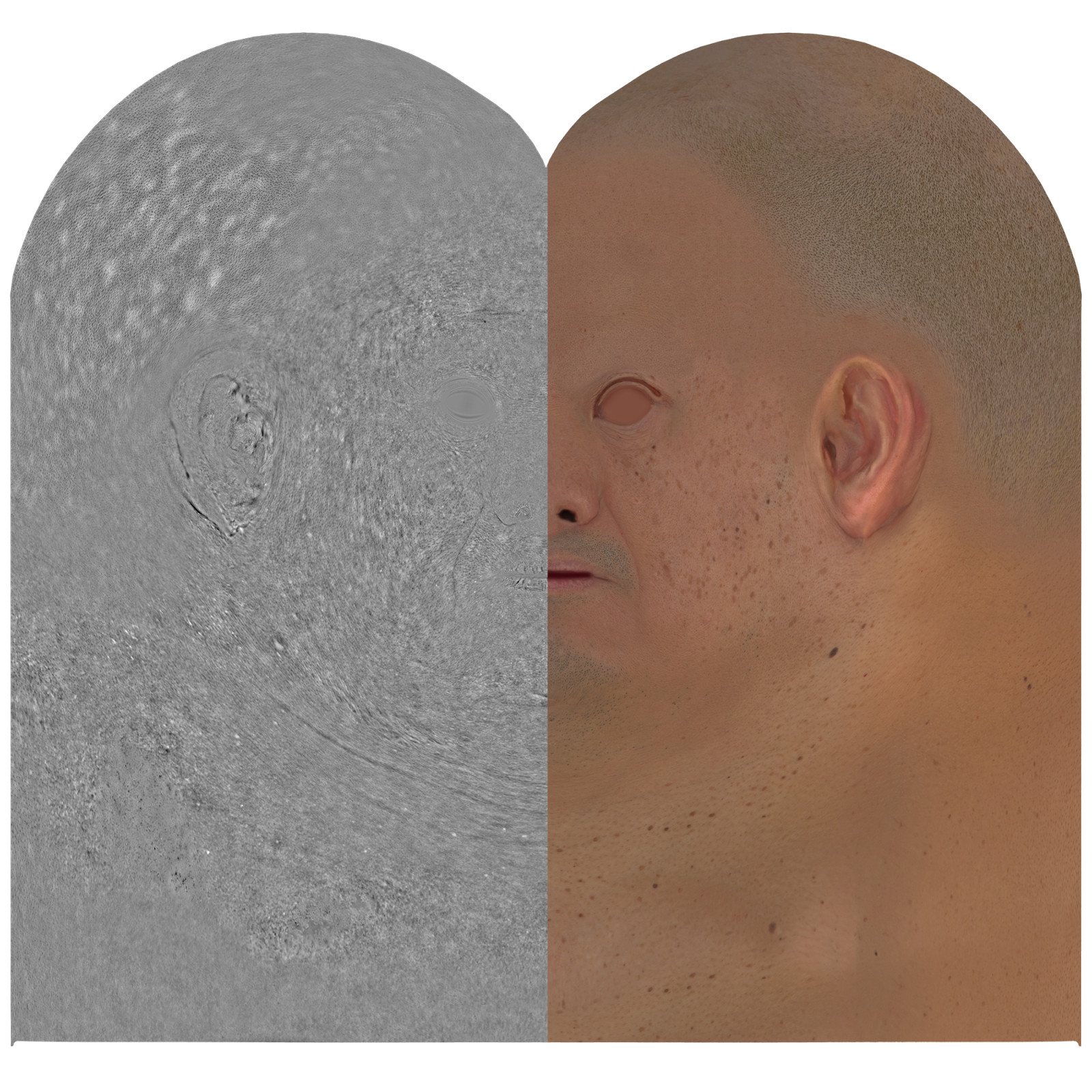 Male head texture map 03