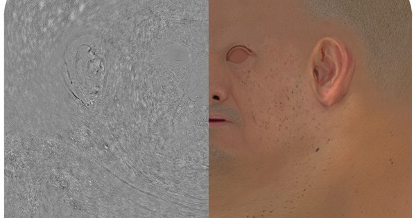 Male head texture map 03