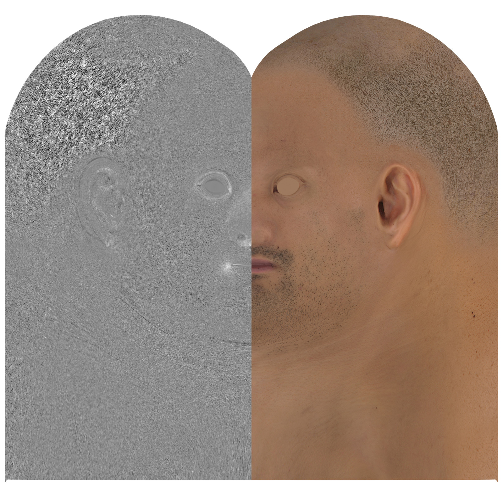 Male head texture map 07
