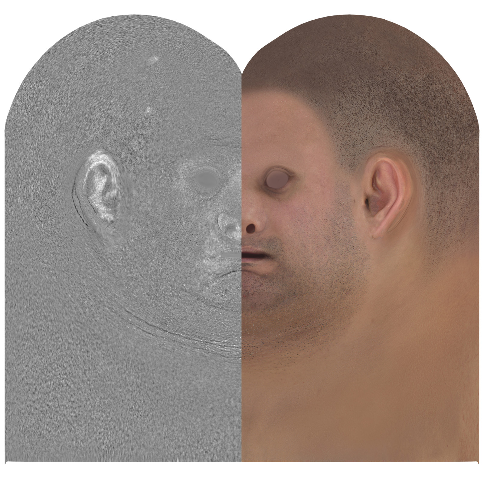 Male head texture map 08
