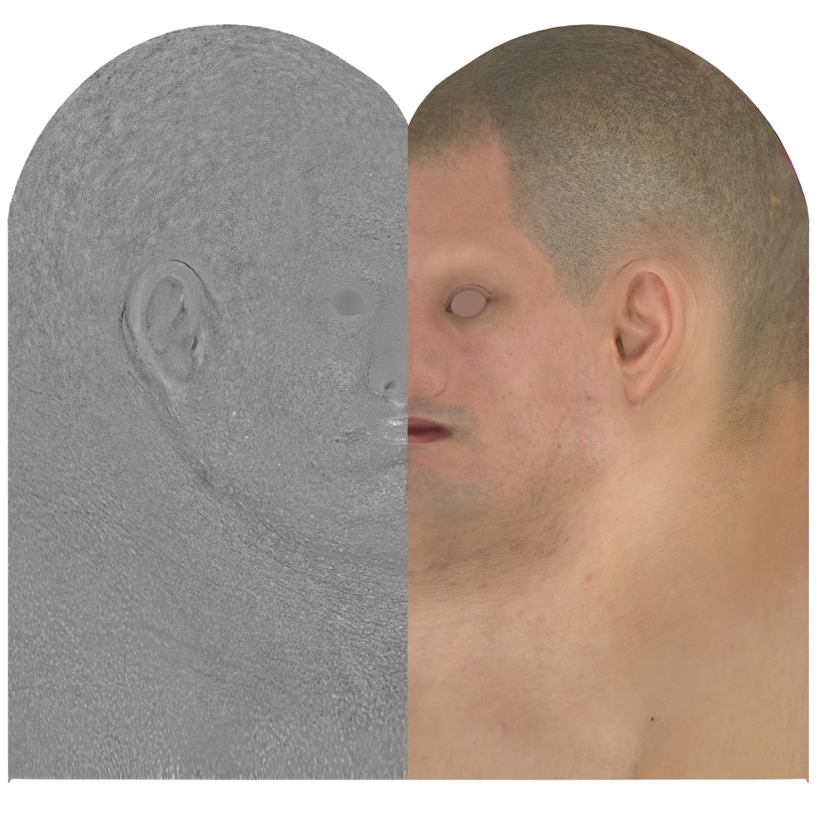 Male head texture map 11