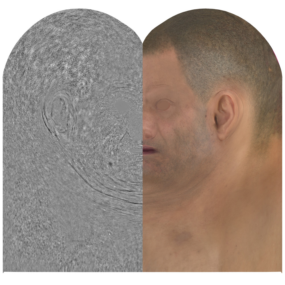 Male head texture map 12