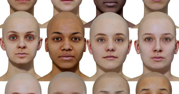 12 x Female 3D Head Model Bundle | by 3dscanstore.com
