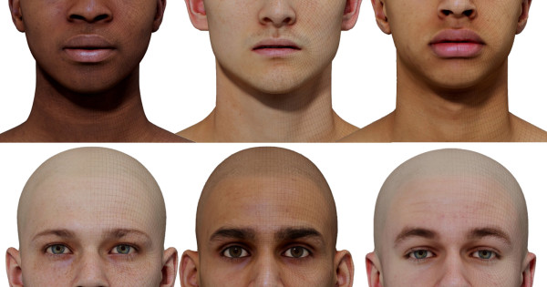 Male 3D Head Model Bundle | by 3dscanstore.com