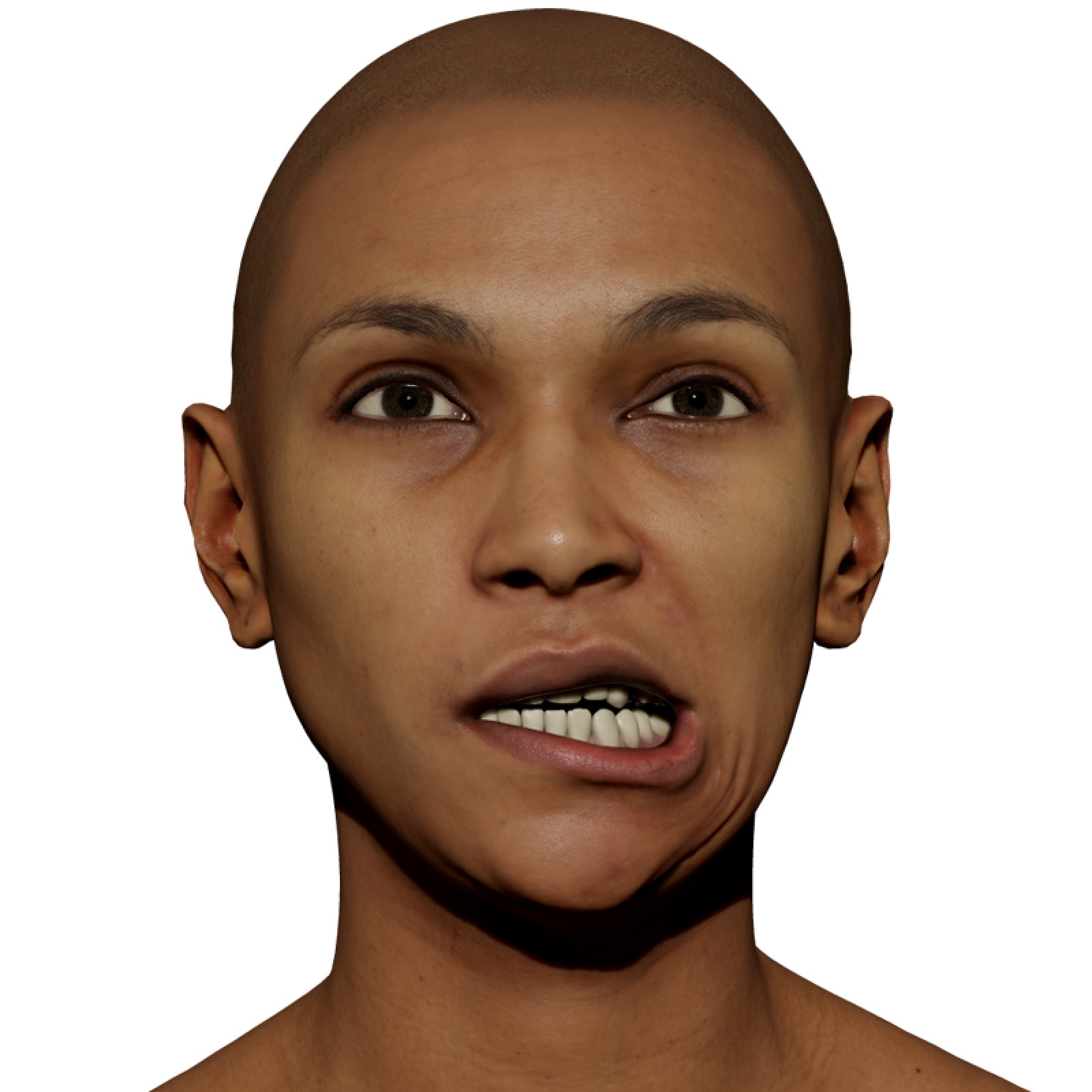 Expression Scan / Cheek Pull Left / Retopologised Female 01