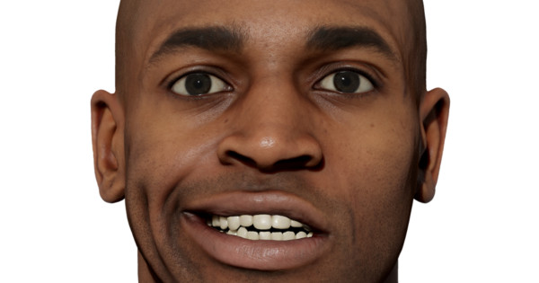 FACS Scan / Cheek Pull Right / Retopologised Male 01