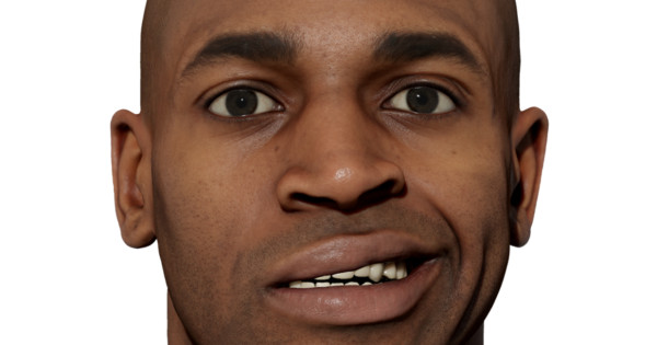 FACS Scan / Cheek Pull Left / Retopologised Male 01