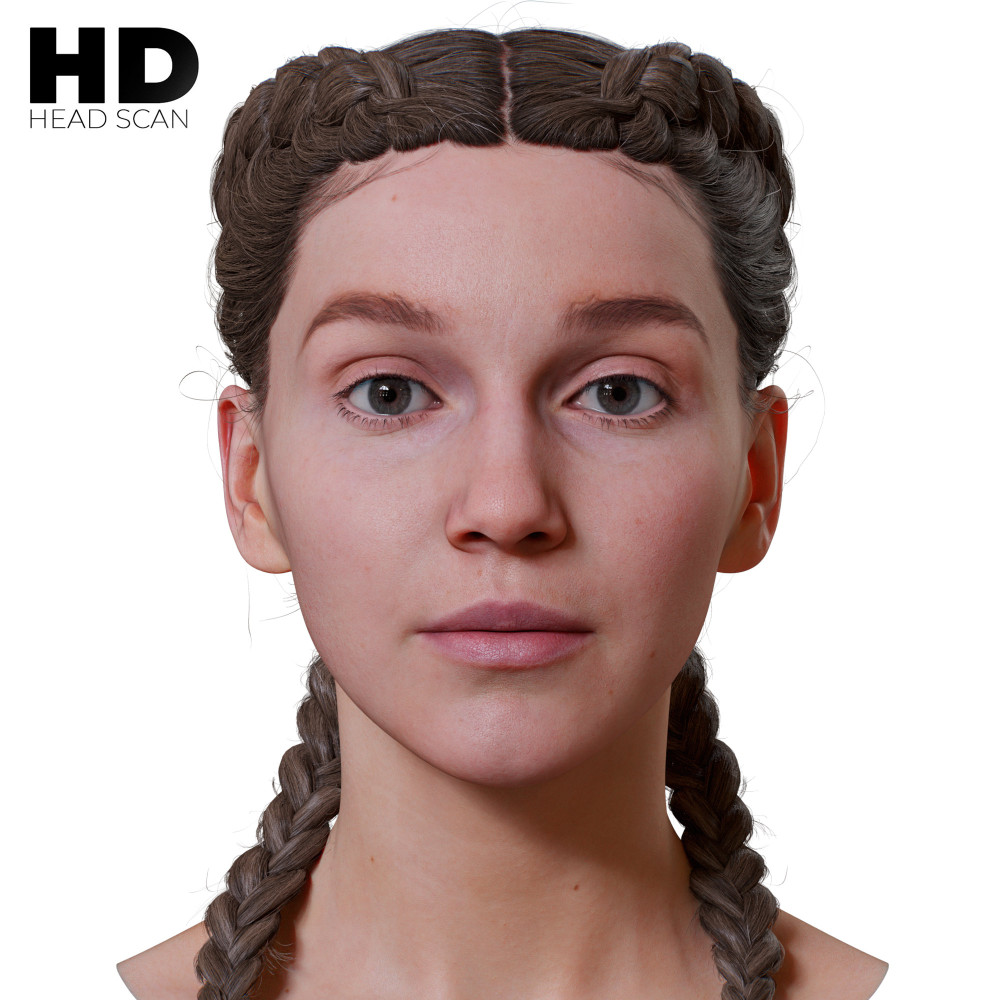 HD Female 3D Head Model 56