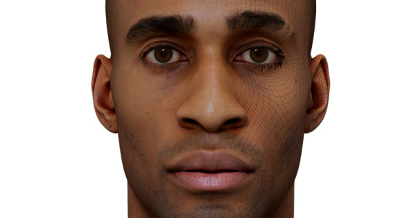 Male 3D model / Retopologised Head Scan 40