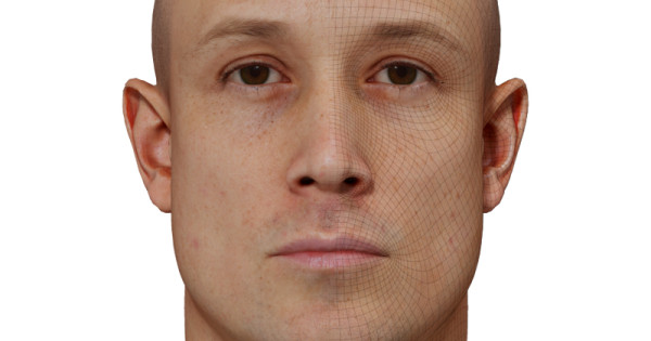 Male 3D model / Retopologised Head Scan 48