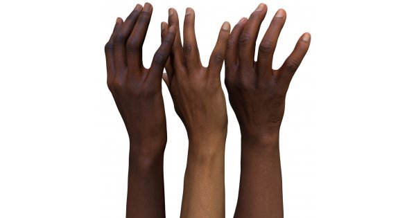 3 x Female 3D Hand Models / Black 20/40/60 years old