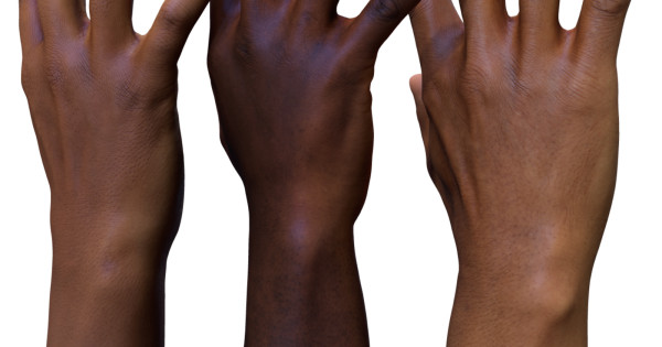 3 x Male 3D Hand Models / Black 20/40/60 years old