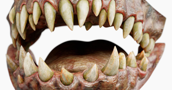 Realistic 3D Sharp Monster Teeth Model - Includes Blender, Marmoset, and ZTL Files