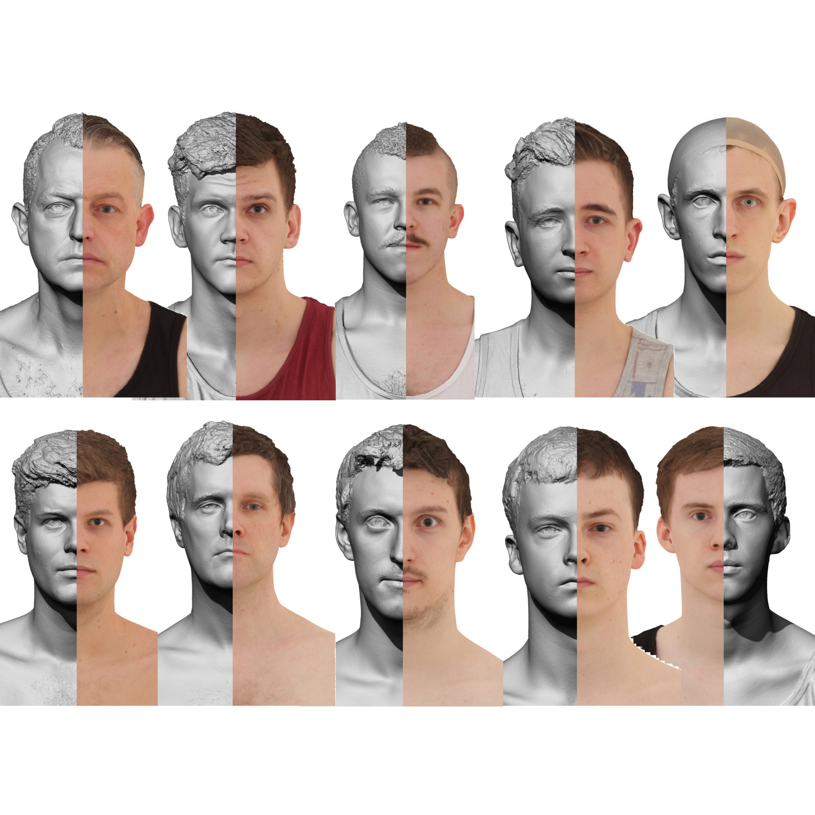 10 x Male head bundle