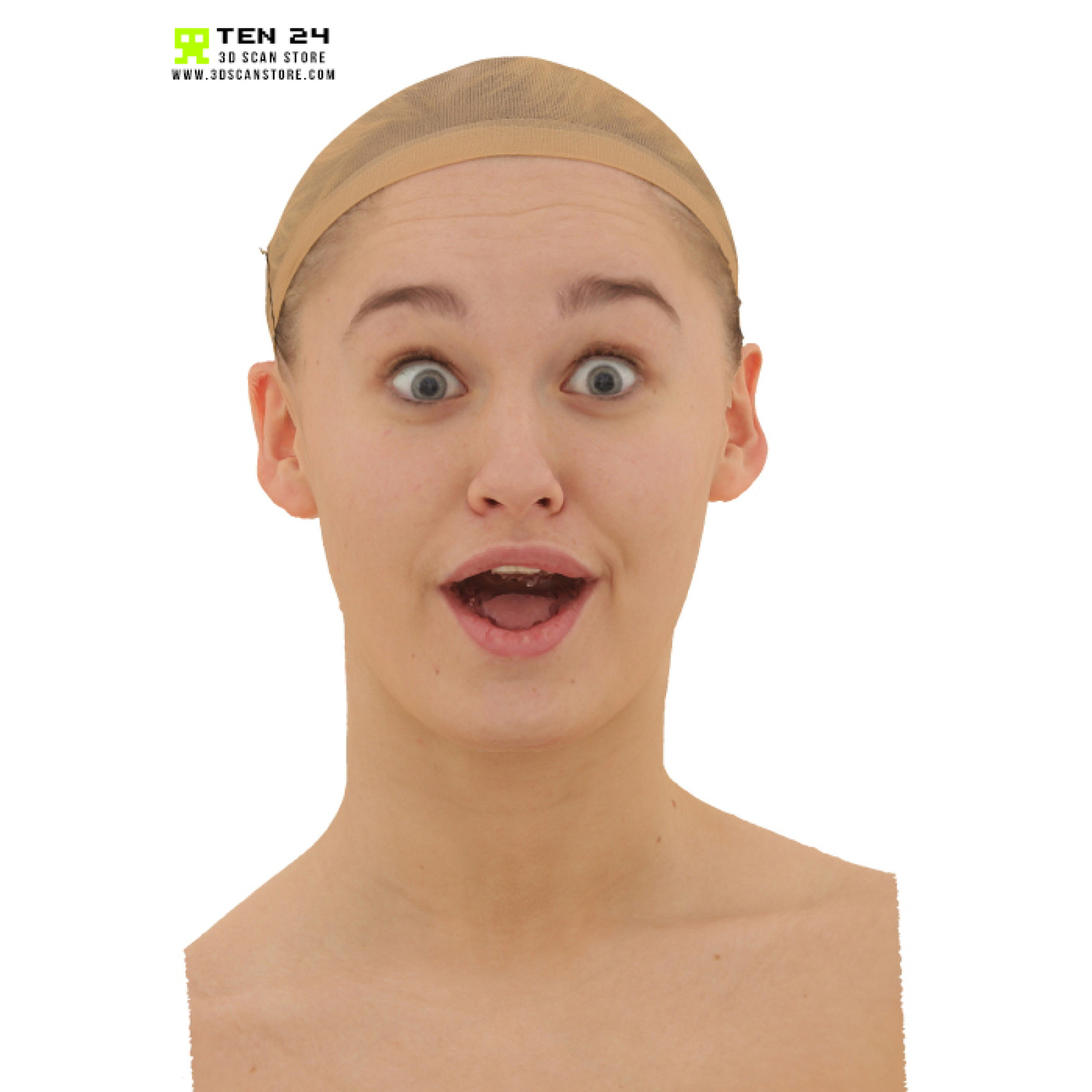 Female 01 Raw Facial Expressions 3d models | 3dscanstore.com