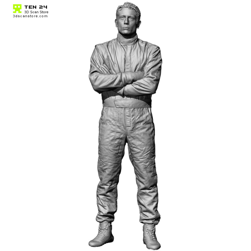Male Racing Driver Arms Folded