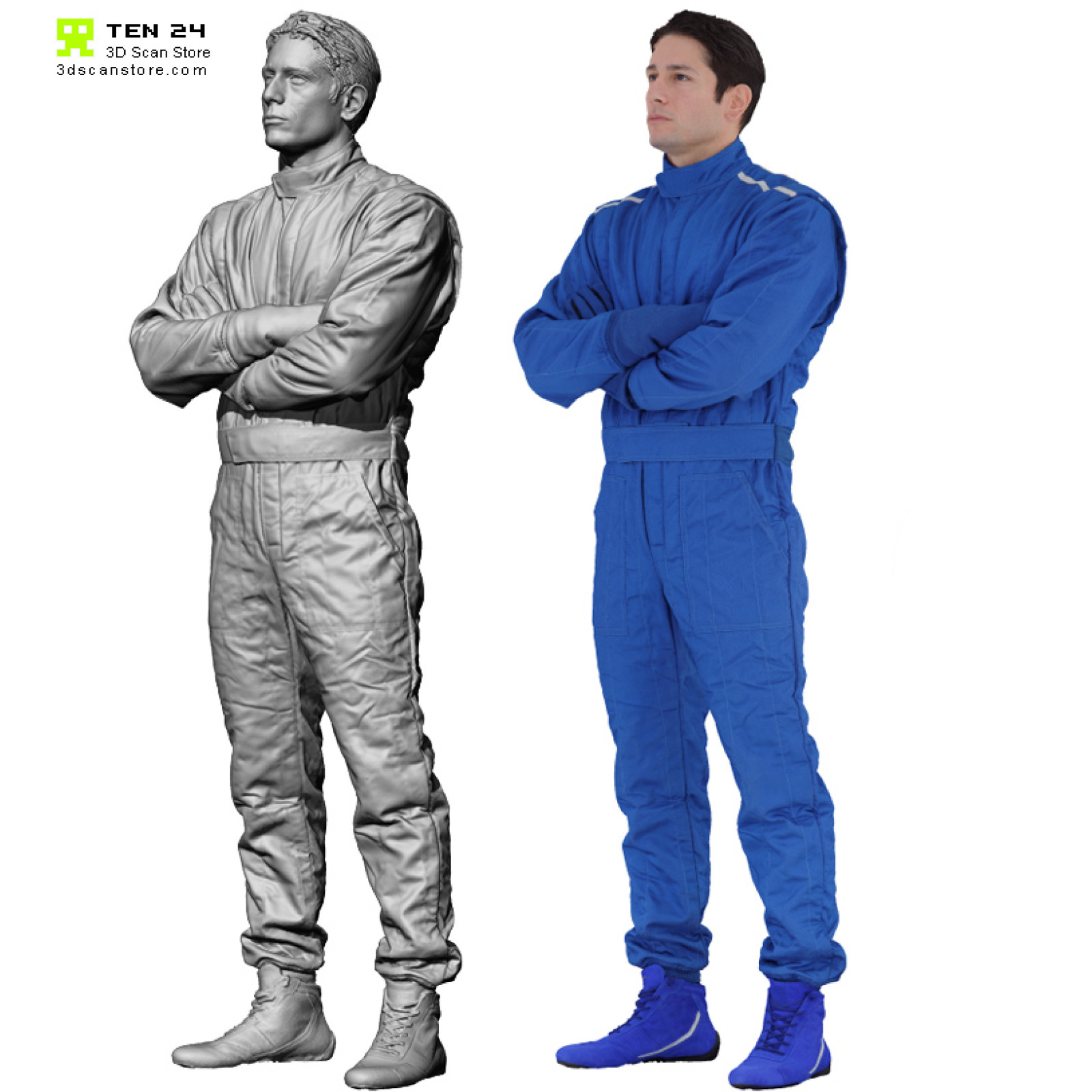 Male Racing Driver Arms Folded