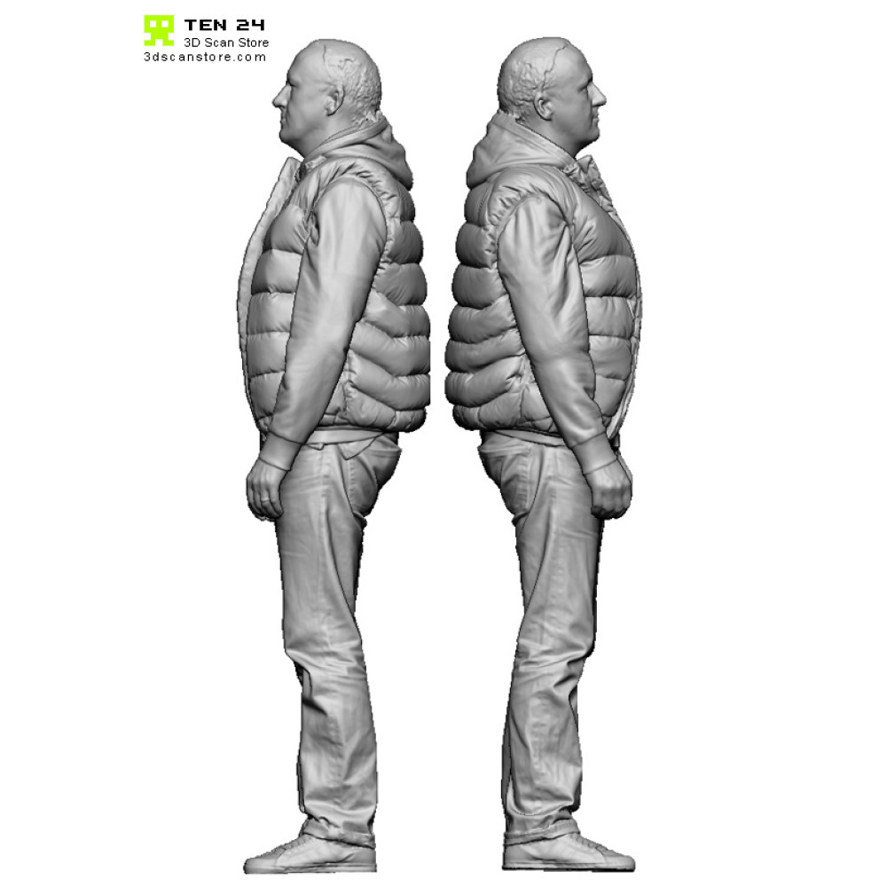 Shaded Male 02 Puffer Hoodie_Arms Down