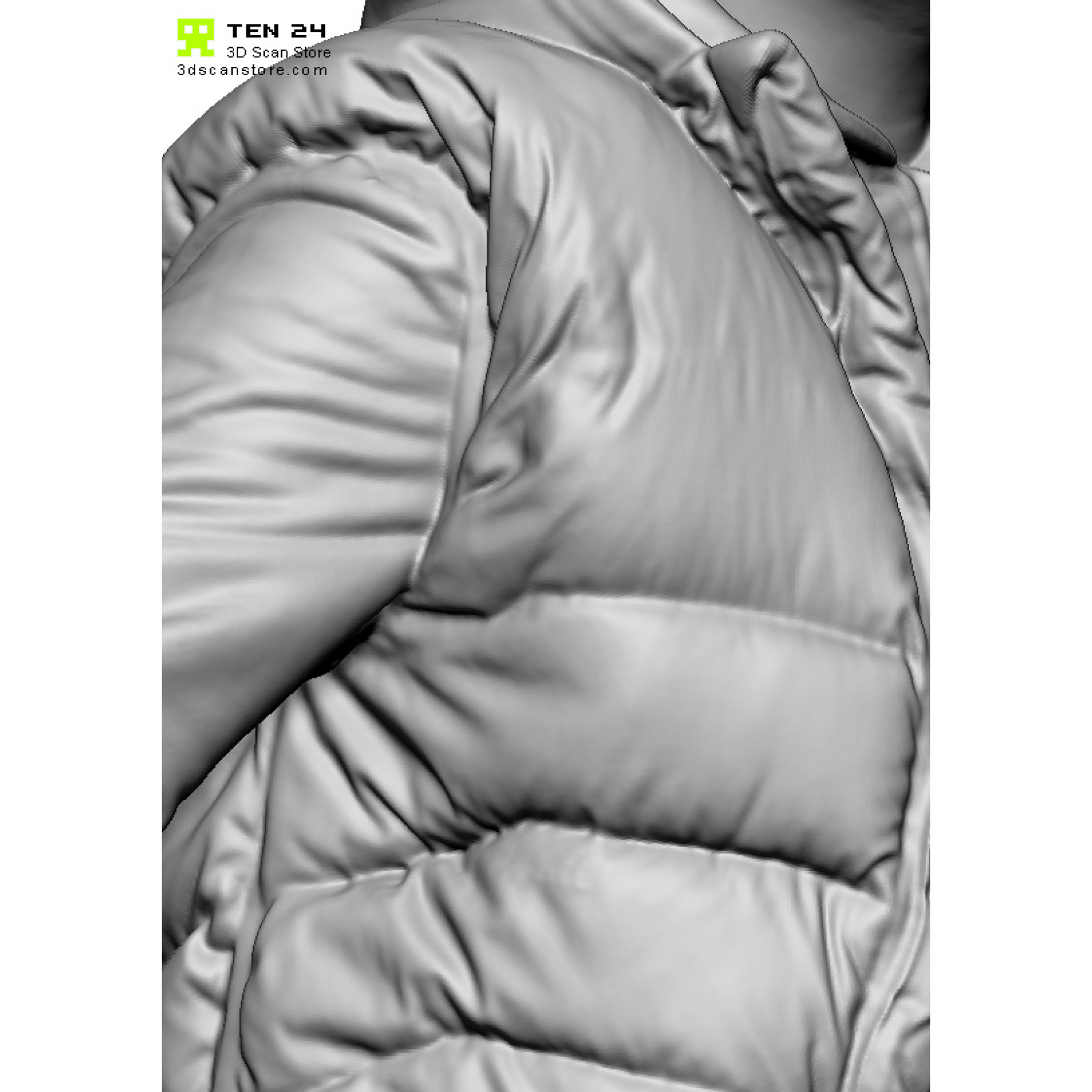 Shaded Male 02 Puffer Hoodie_Arms out