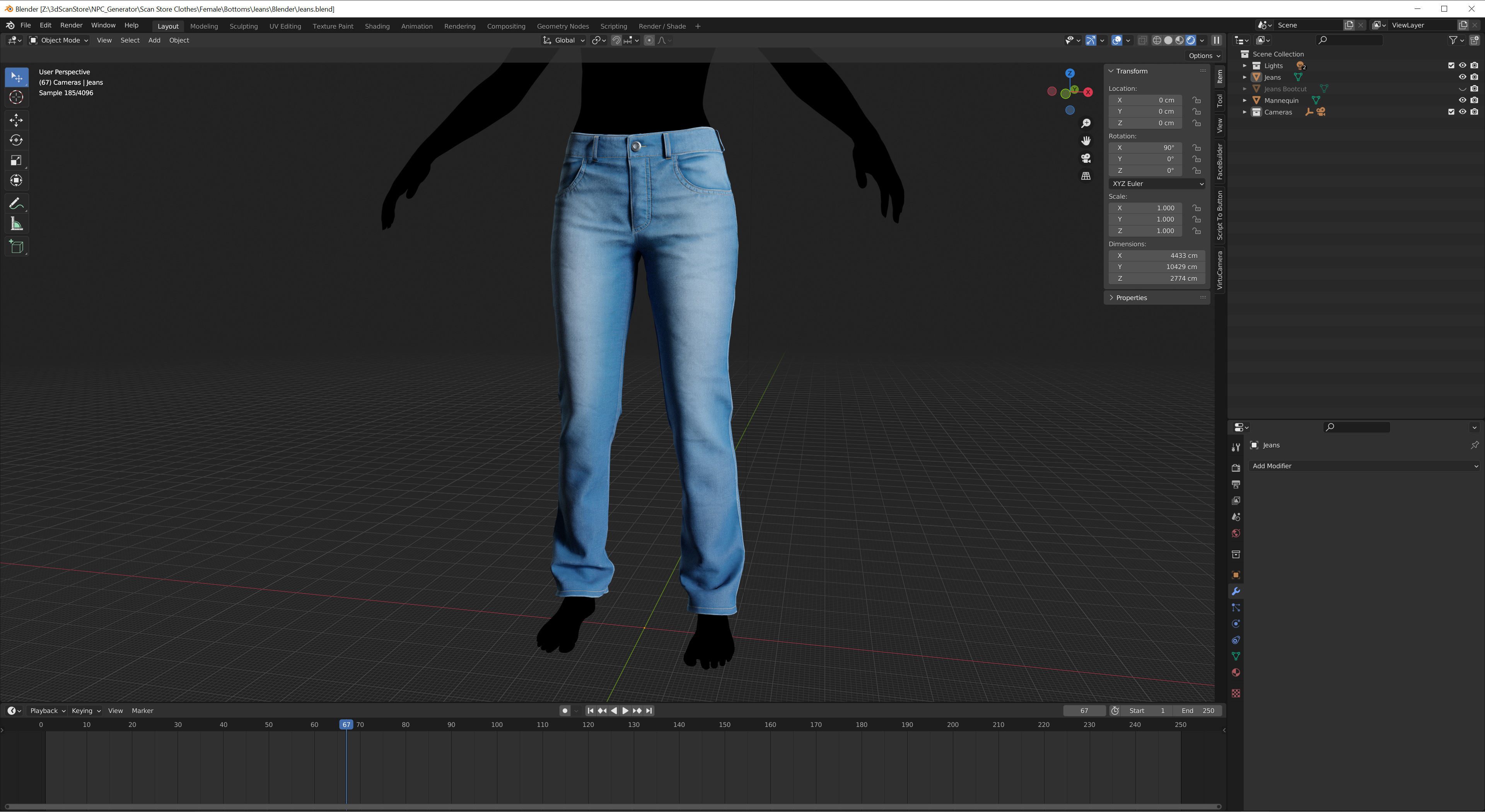 Download female 3D Jeans