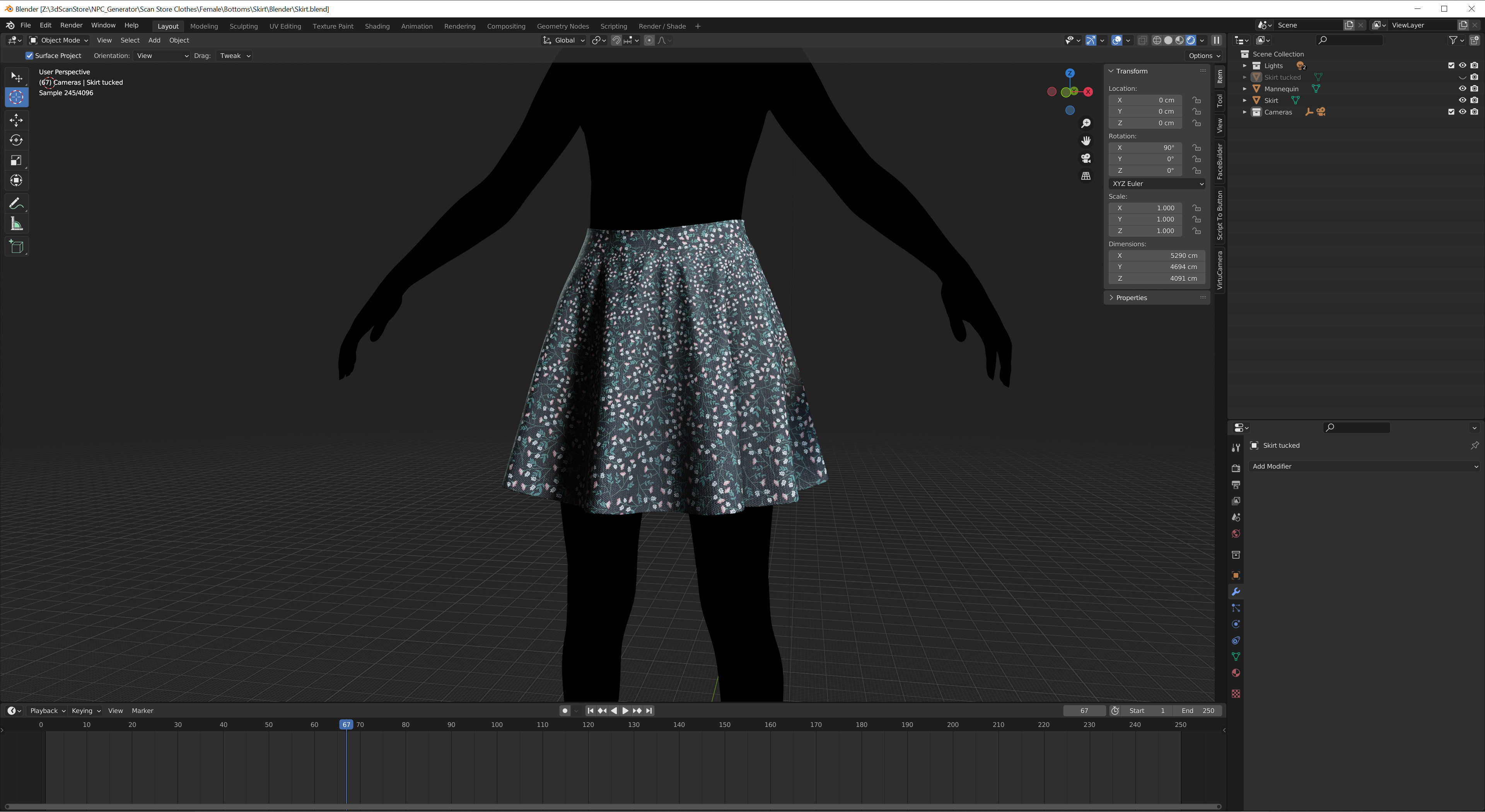 Download female 3D skirt