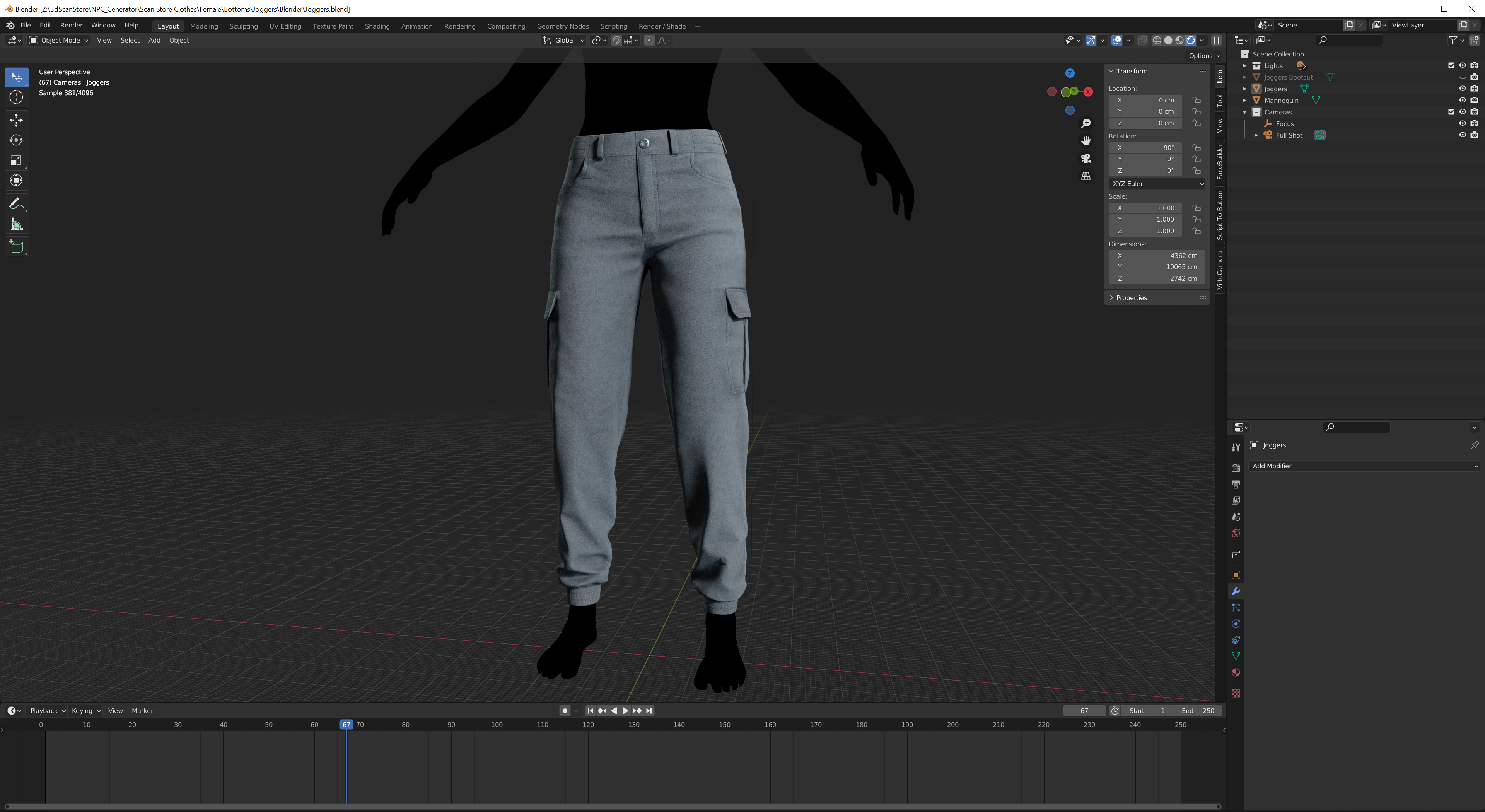 Download female 3D joggers