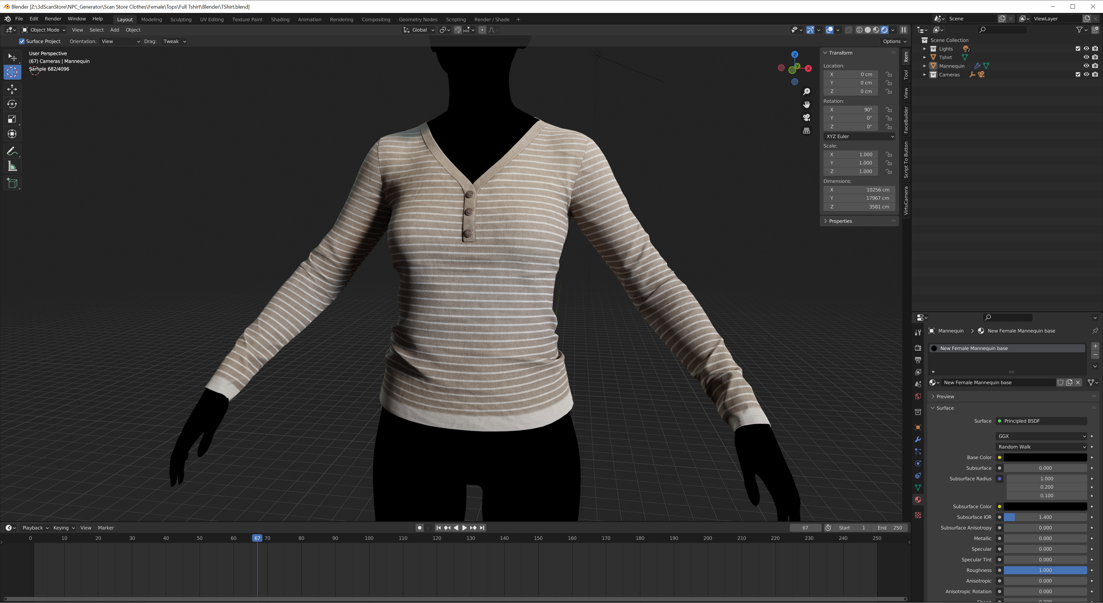 Download female 3D T-Shirt