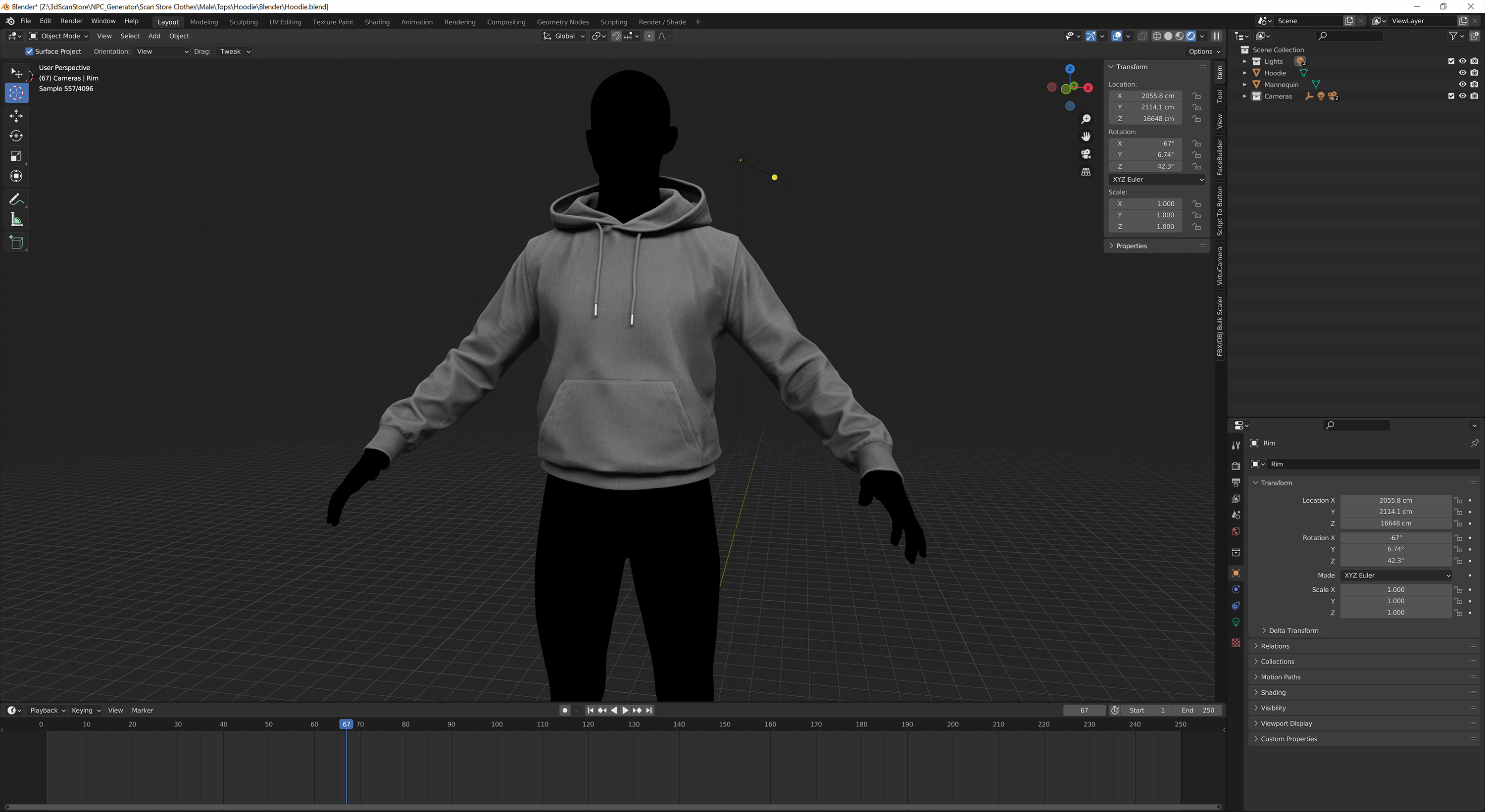 Download male 3D Hoodie model
