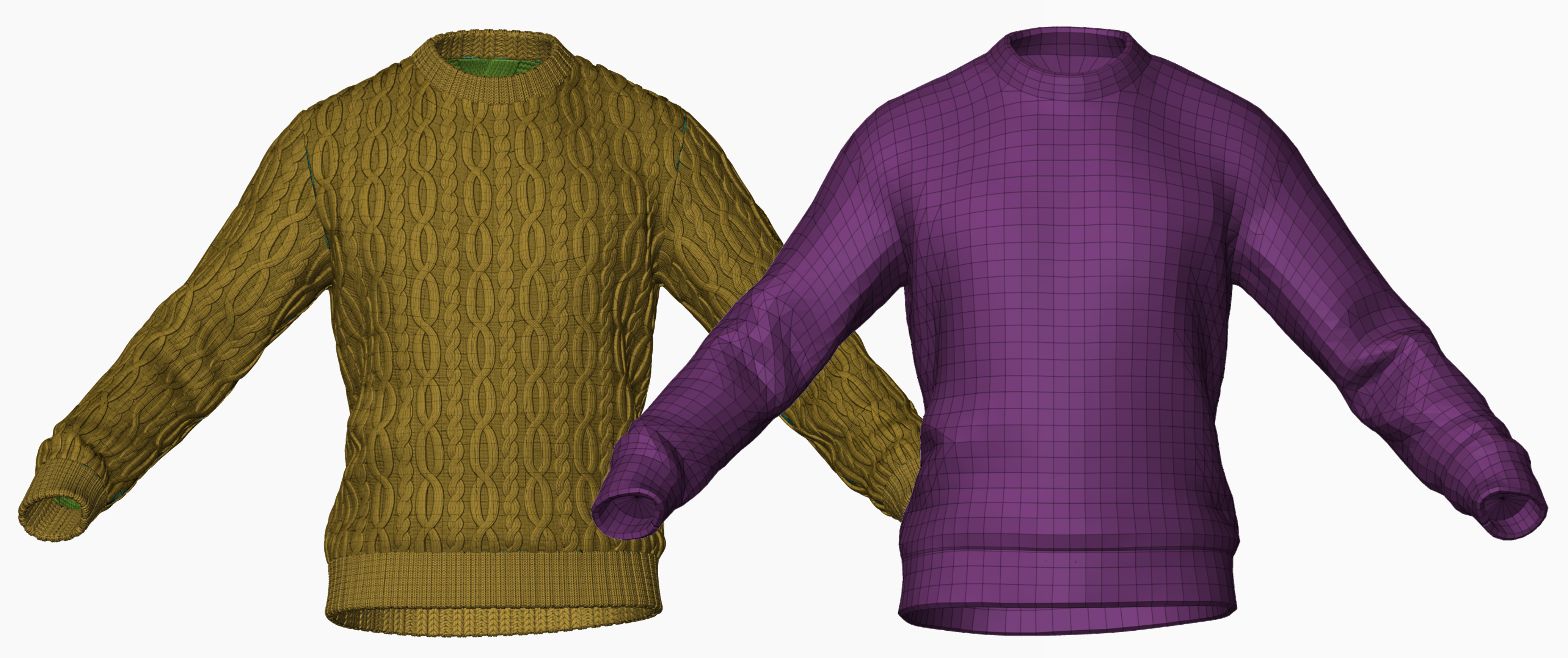 Download male 3D Cable Knit Jumper model