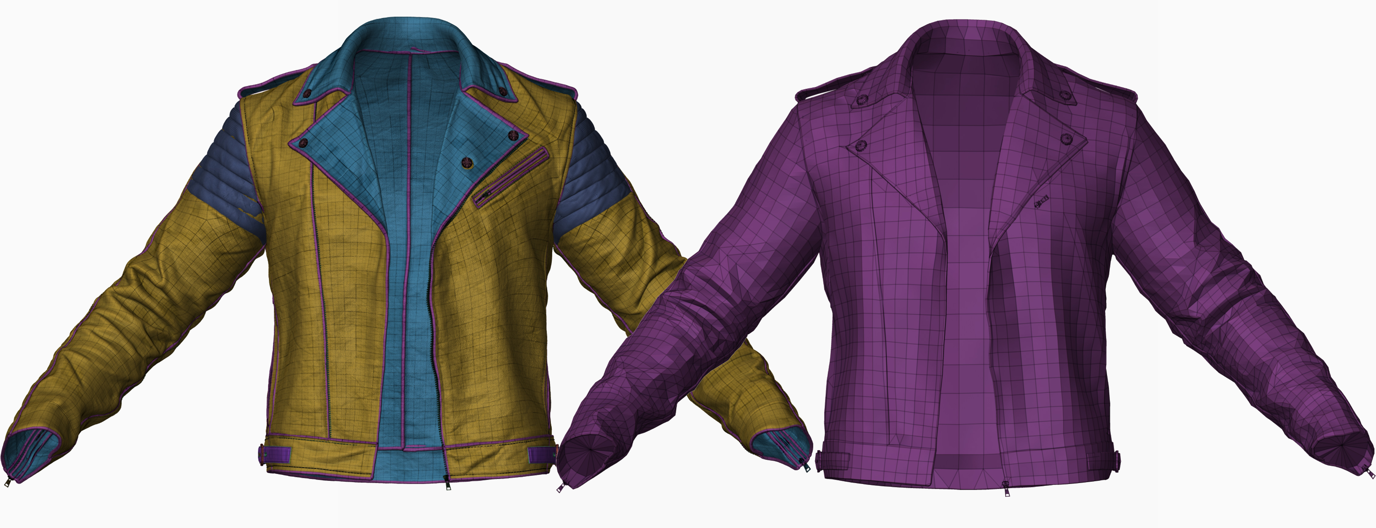 Download male 3D leather Jacket model
