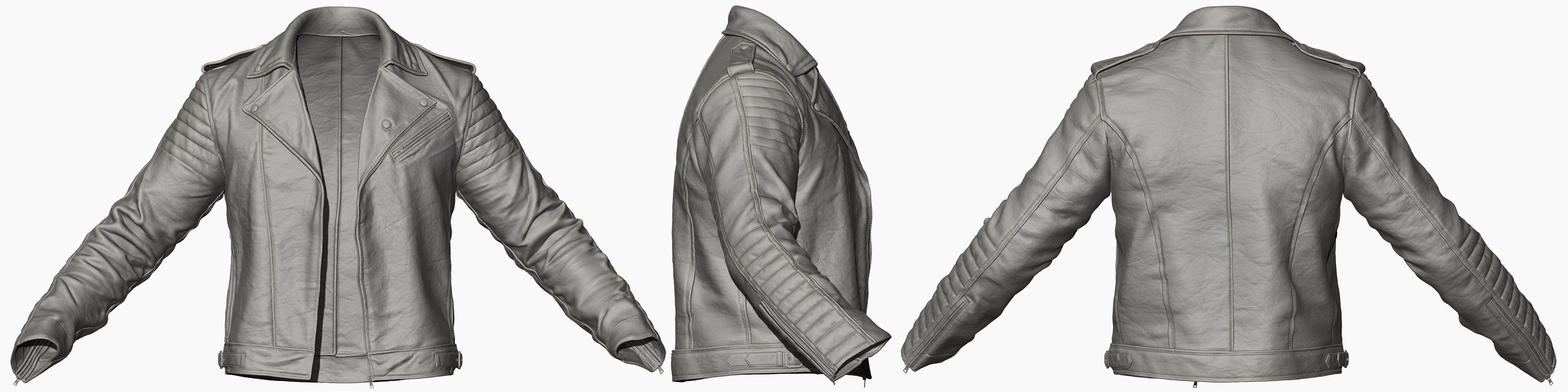 Download male 3D leather Jacket model