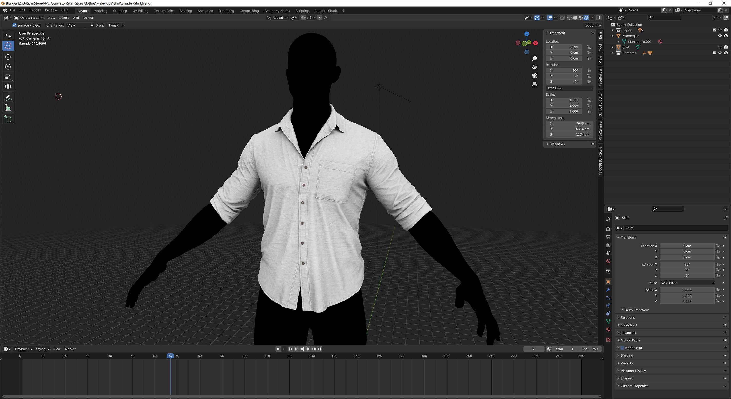 Download male 3D Shirt model