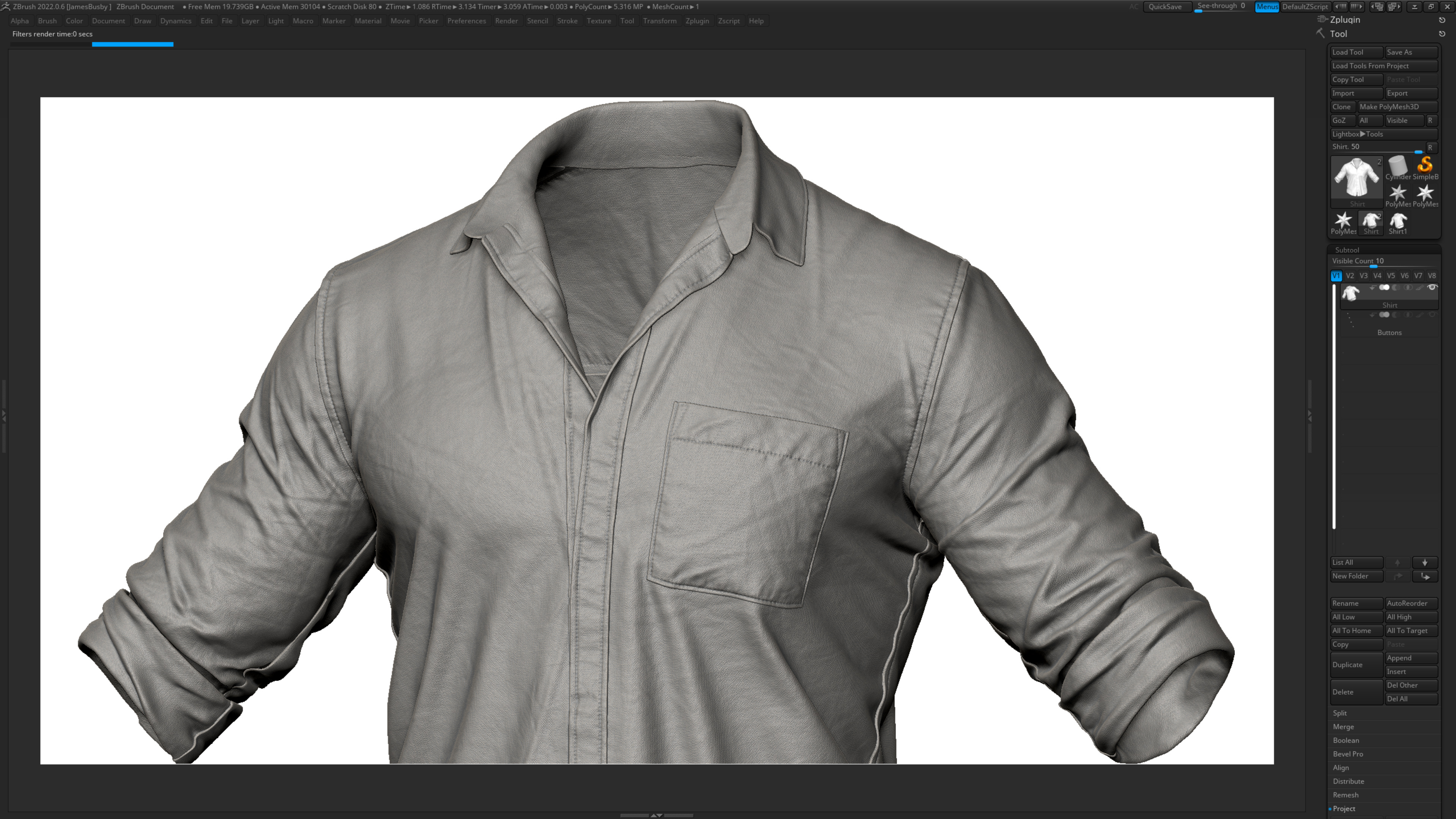 Download male 3D Shirt model