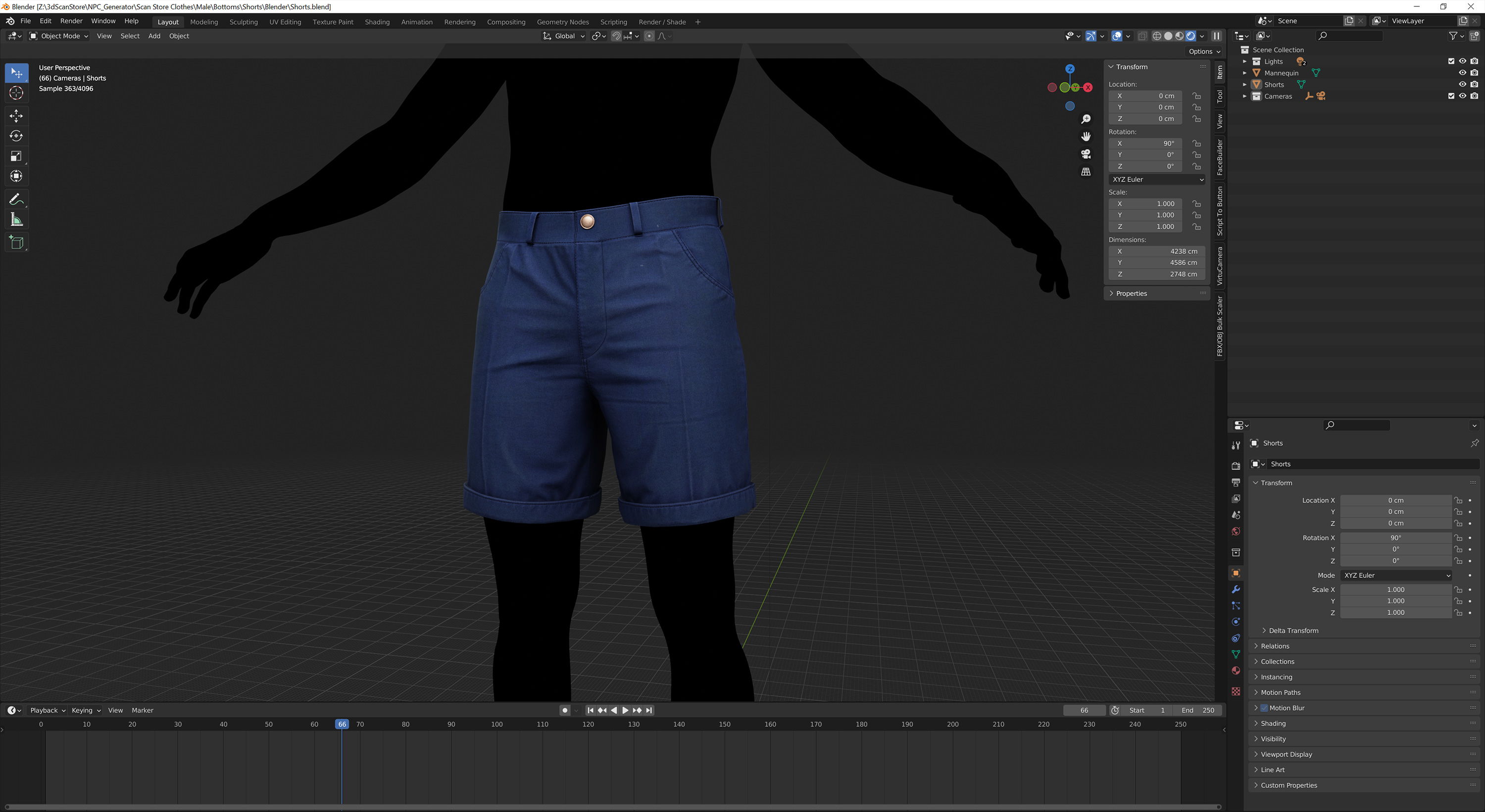 Download male 3D Shorts model