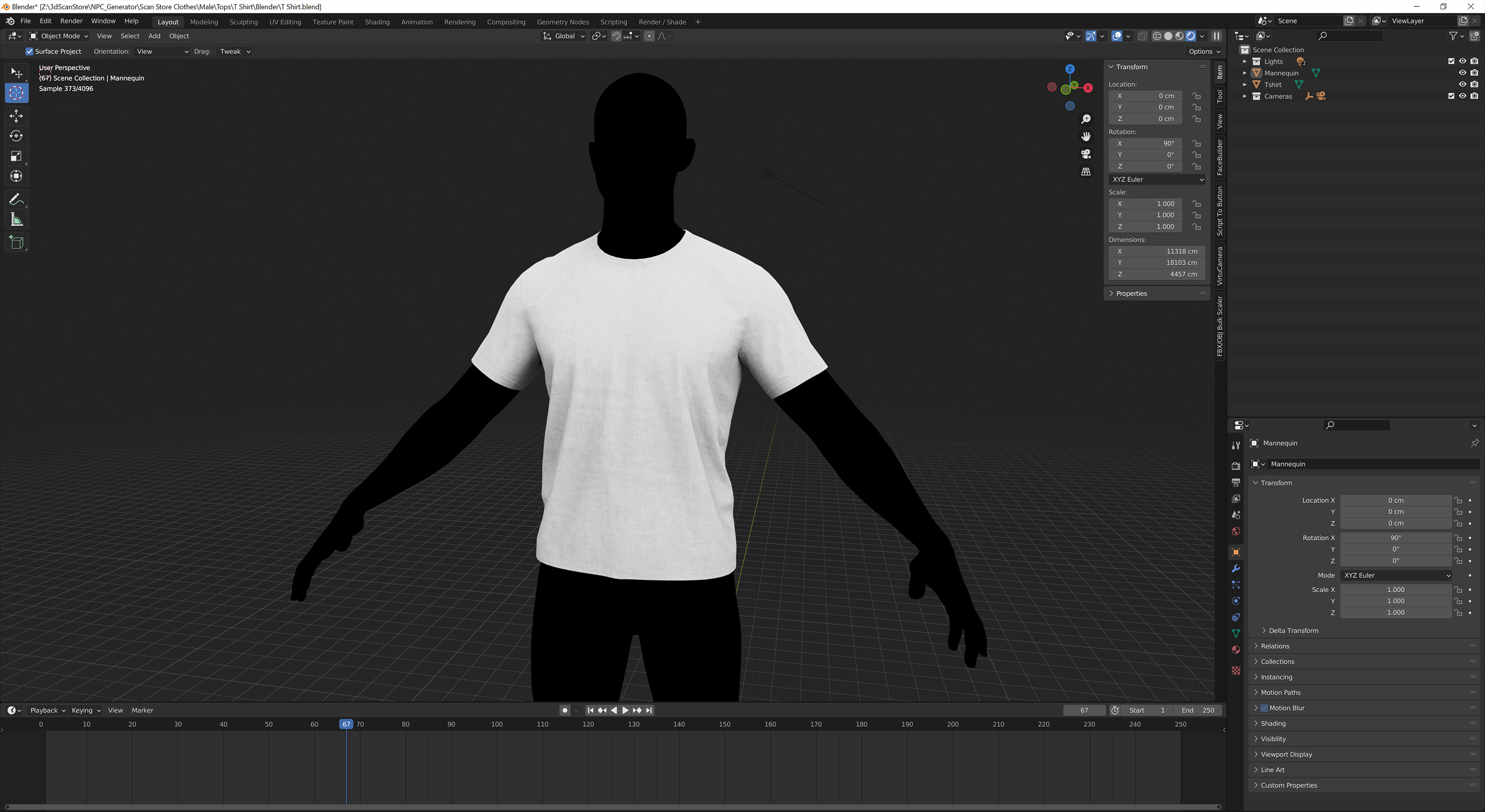 Download male 3D T-Shirt model