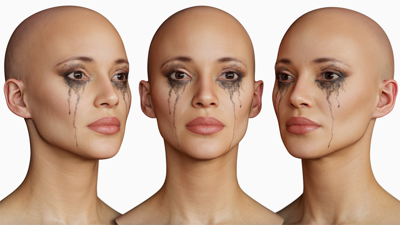 Running Mascara Makeup Overlay Texture 02