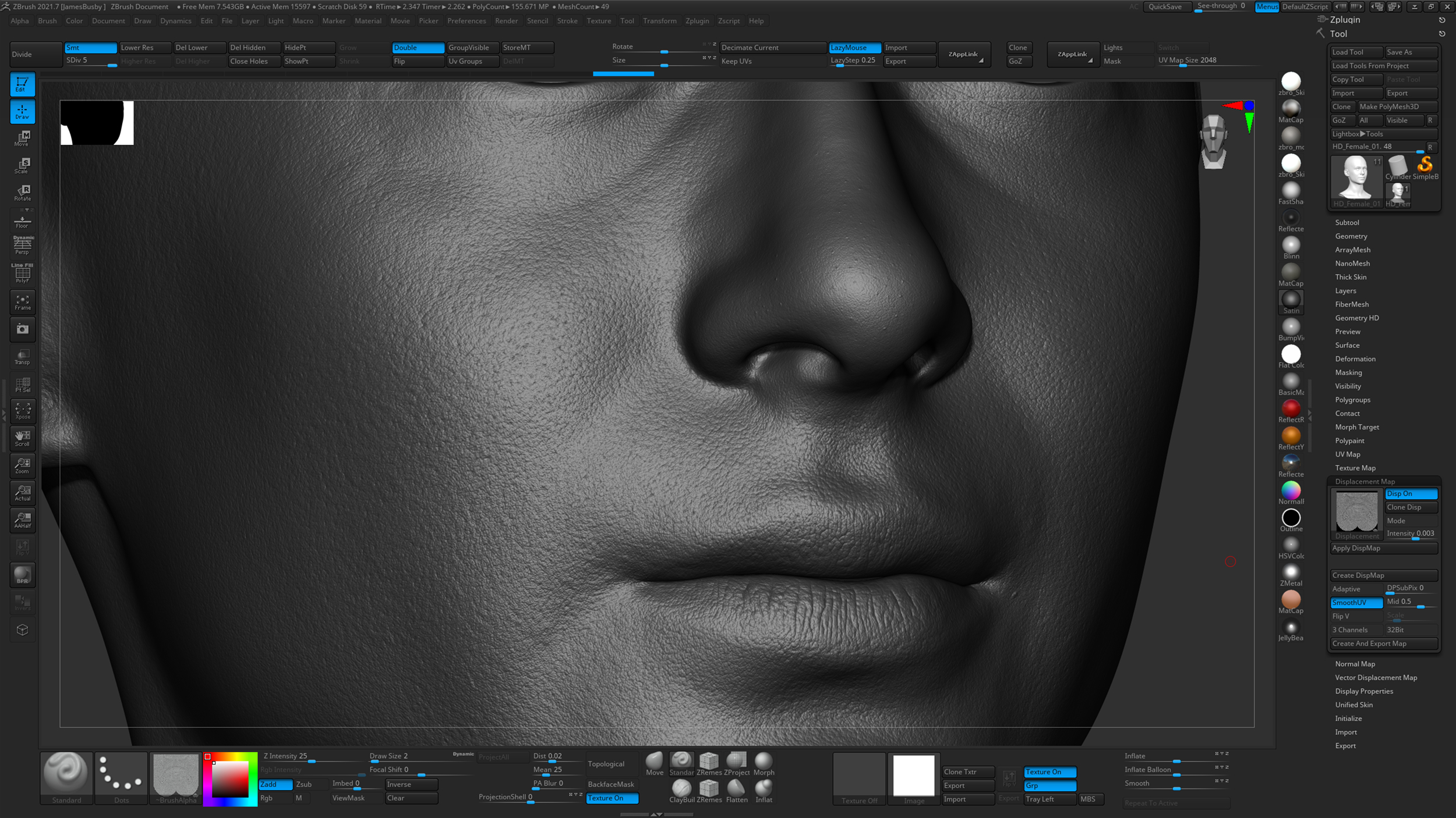Female 01 / HD Displacement Map