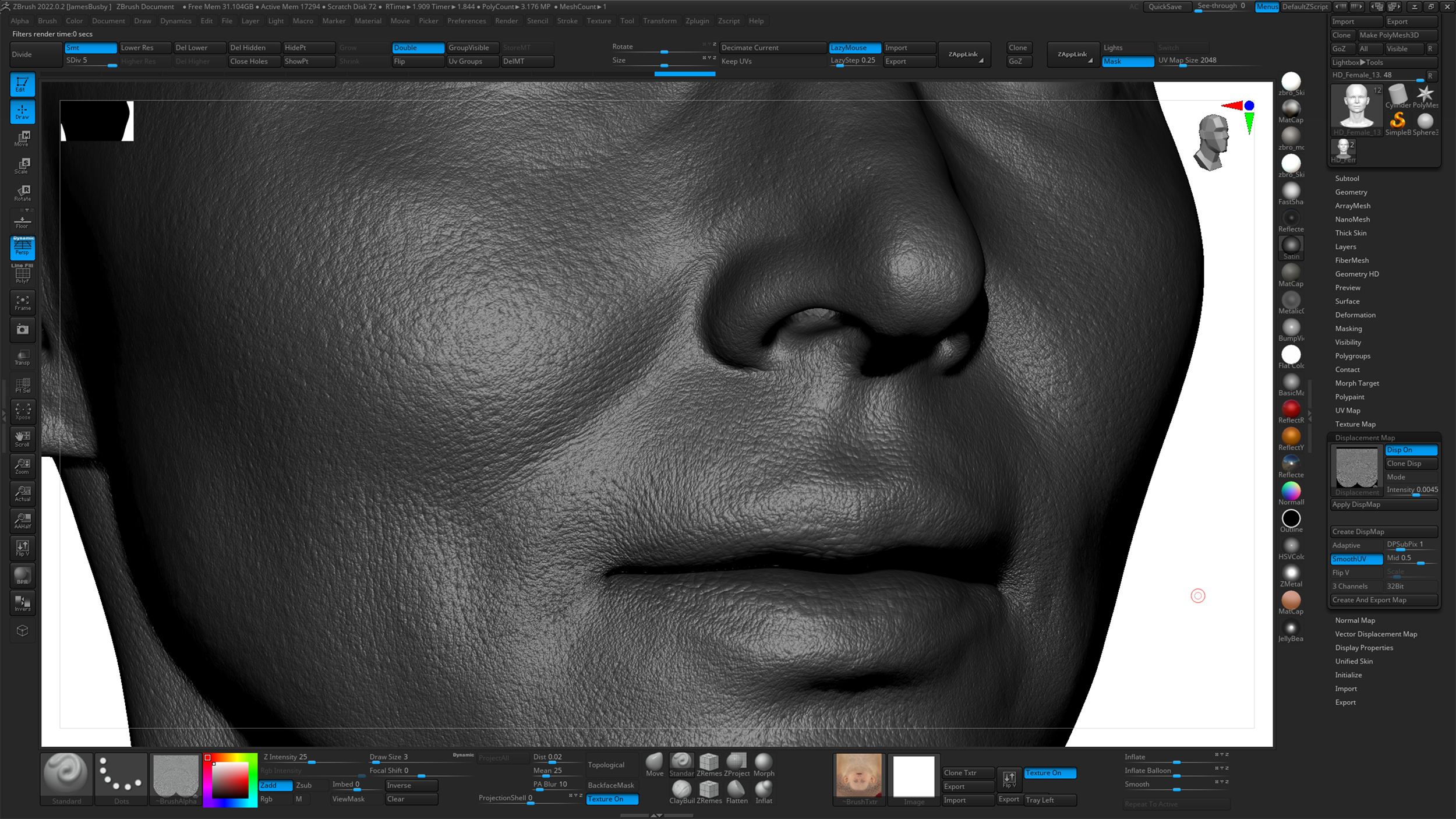 Female 13 / HD Displacement Map