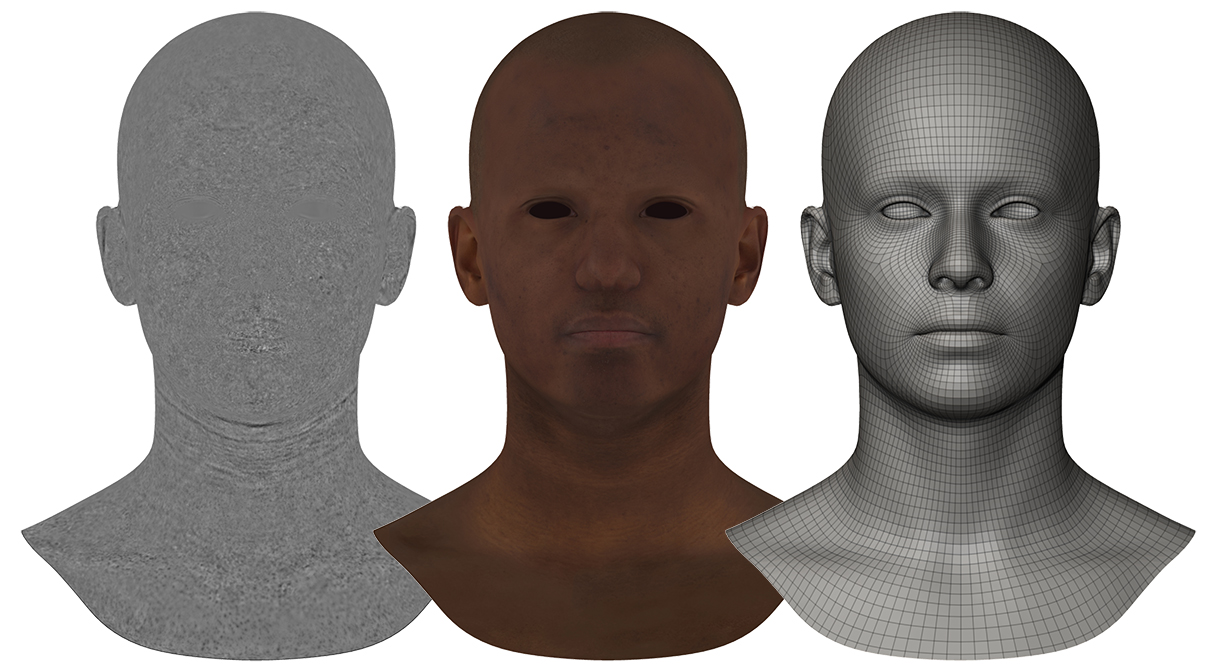 Male head texture map 02